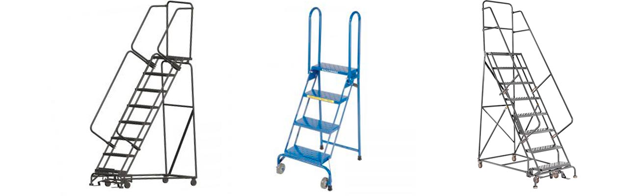 Rolling safety ladders for warehouses and shops | Parsteel